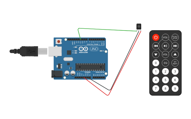 Circuit design IR Remote - Tinkercad