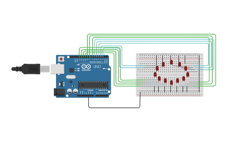 Circuit design Led_Pattern_Flexible - Tinkercad