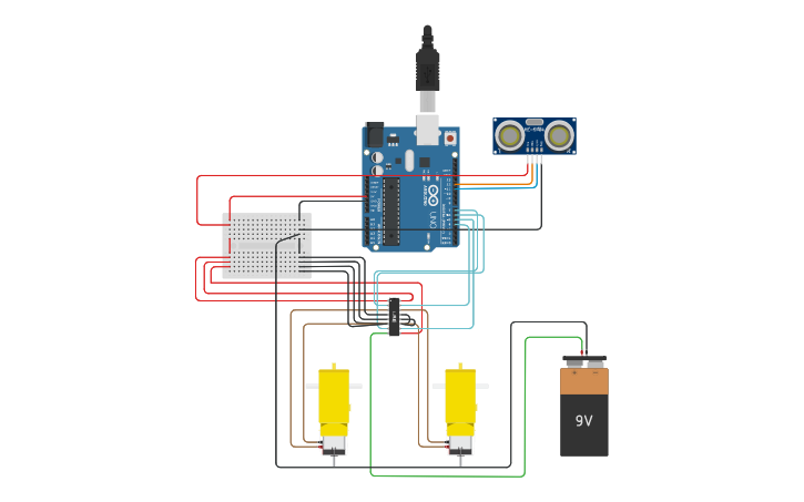 Circuit design Robotics Project - Tinkercad