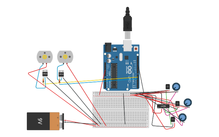 Circuit design robot - Tinkercad