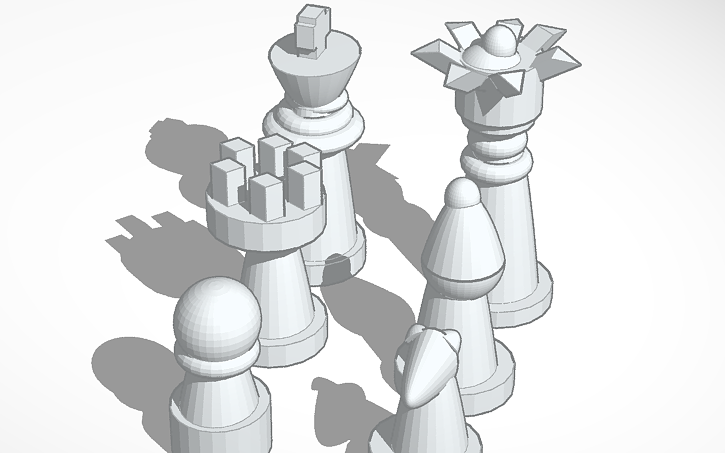 3D design Chess Pieces - Tinkercad