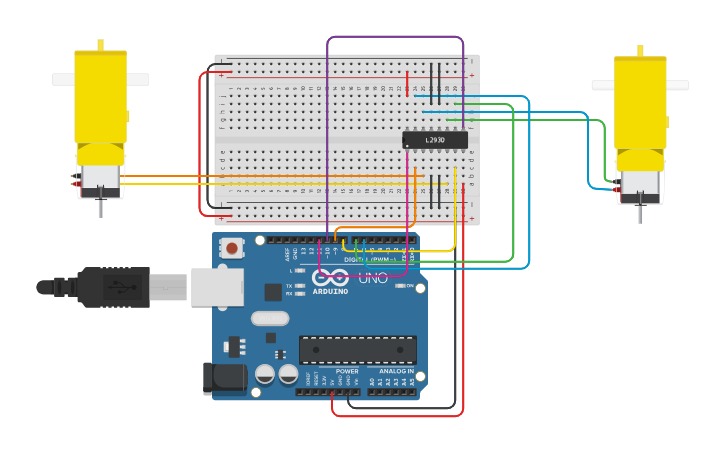 Circuit design Bluetooth RC Car (Two-wheel) - Tinkercad