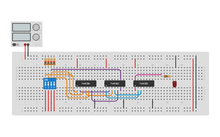 Circuit design NOR-NOR POS - Tinkercad