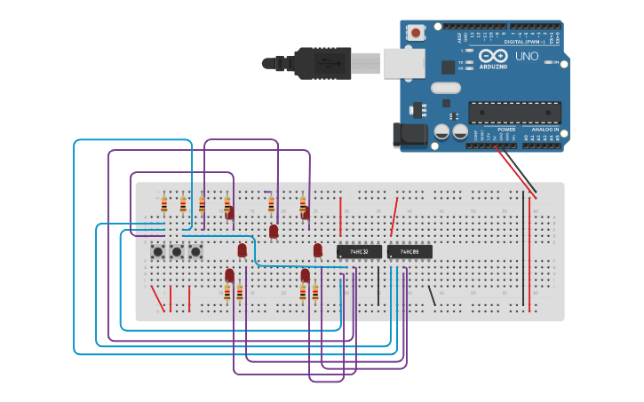 Circuit design Dice - Tinkercad