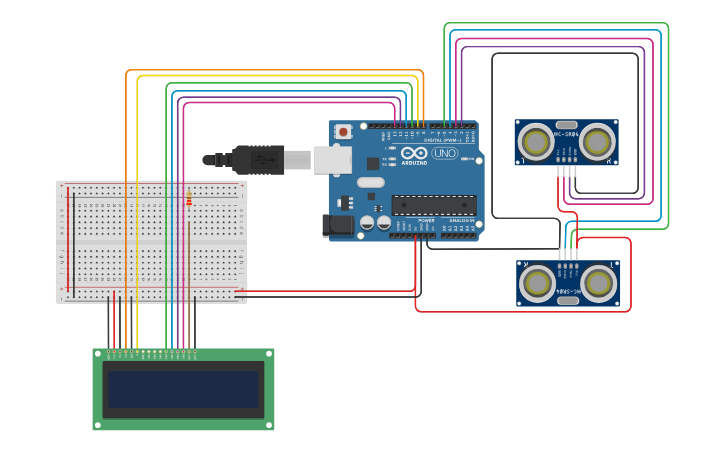 Circuit design visitor counter - Tinkercad