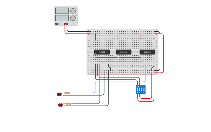 Circuit design Half Subtractor Using Logic Gates | Tinkercad