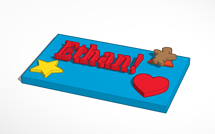 3D design Ethan Nametag | Tinkercad