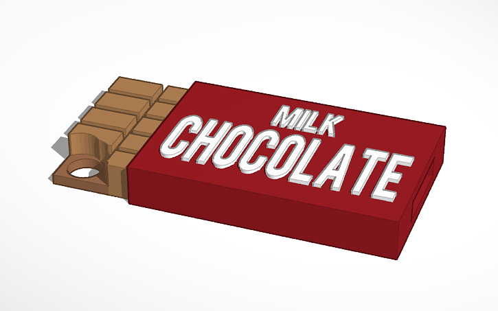 3D design Chocolate Bar USB and keychain | Tinkercad