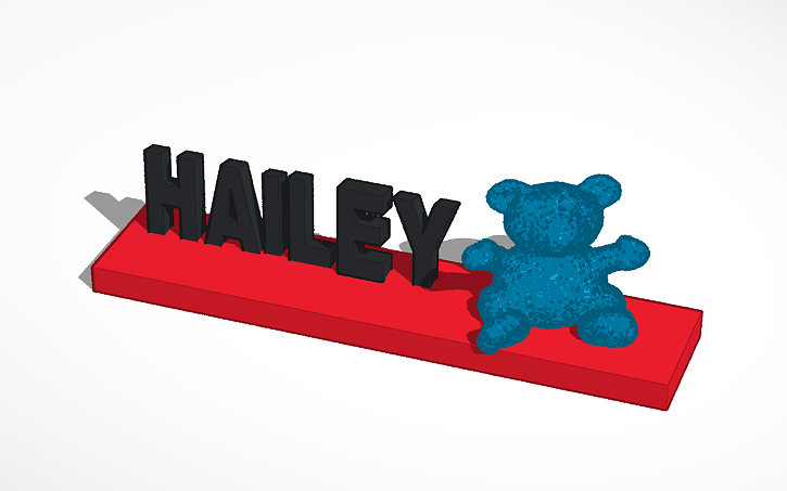 3D design Name Plate - Tinkercad