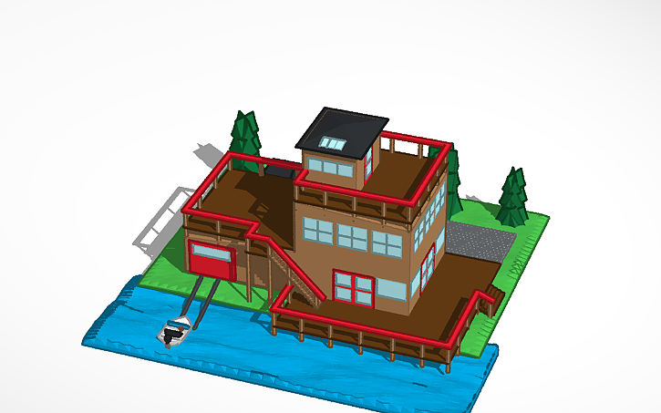 3D design Beach House - Tinkercad