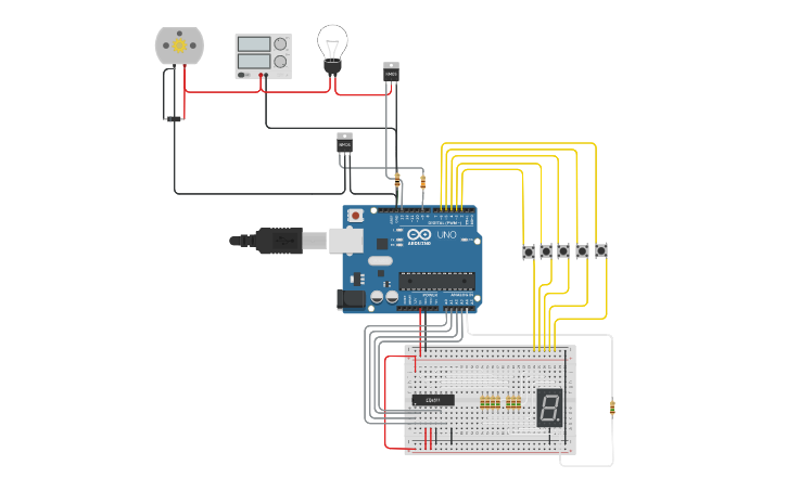 Circuit design 7-Segment v2 - Tinkercad
