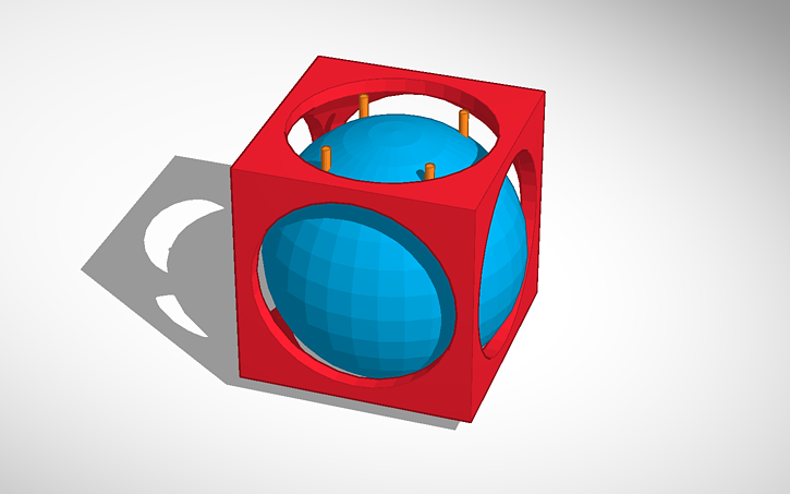 3D design Ball inside a cube - Tinkercad