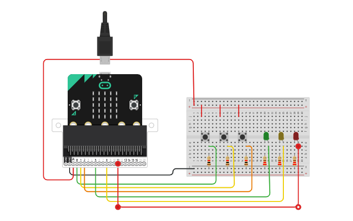 Circuit Design Tres Pulsadores Y Tres Leds Gutiérrez Gavilán 3e Tinkercad