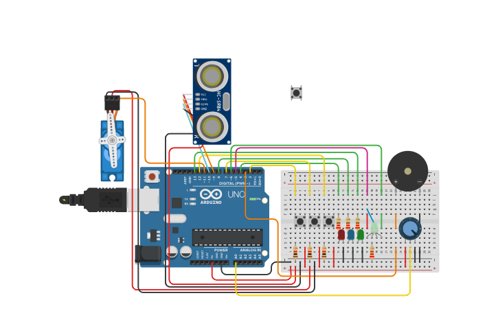 Circuit design My Parking Car System - Tinkercad