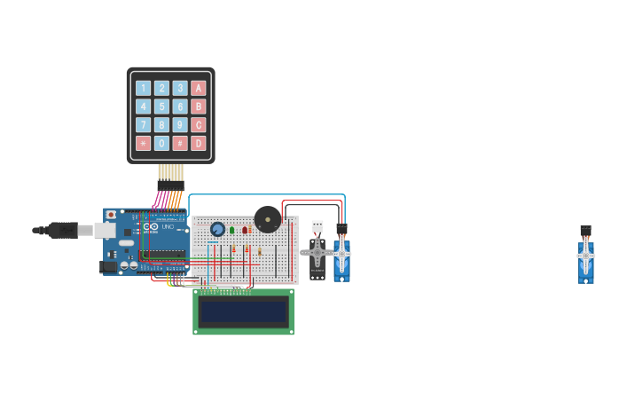 Circuit design cerradura con clave - Tinkercad