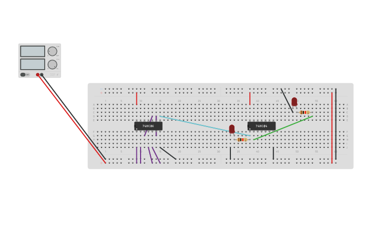 Circuit design 4 bit even and odd parity generator - Tinkercad