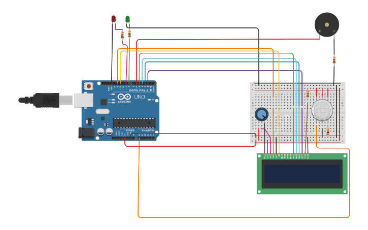 Circuit design Copy of Cam Bien Khi Gas - Tinkercad