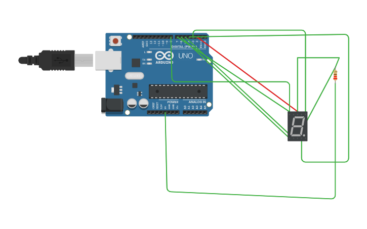 Circuit design LEARN NUMBERS FROM 1 TO 9 | Tinkercad