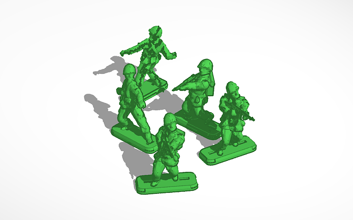3D design Army Men Toy Soldiers in Green - Tinkercad