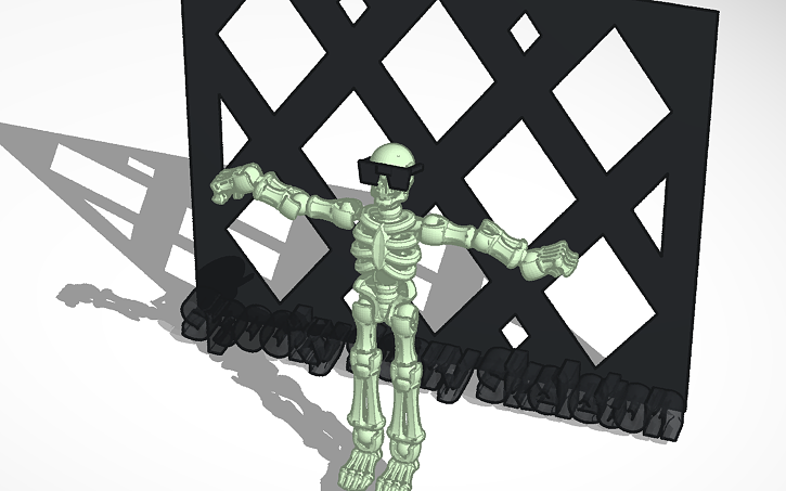 3D design Spooky scary skeleton - Tinkercad