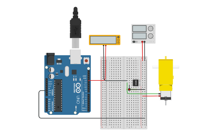 Circuit design MOSFET - Tinkercad