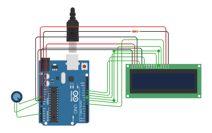 Circuit design LCD - Tinkercad
