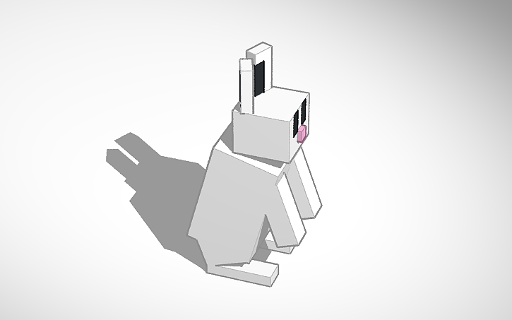 3D design Cute White Minecraft Rabbit | Tinkercad