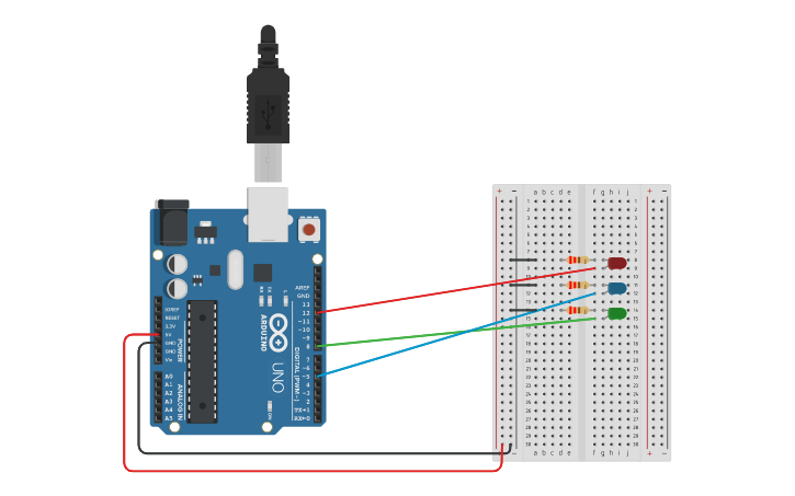 Circuit design Switch og Case Oppgave - Tinkercad