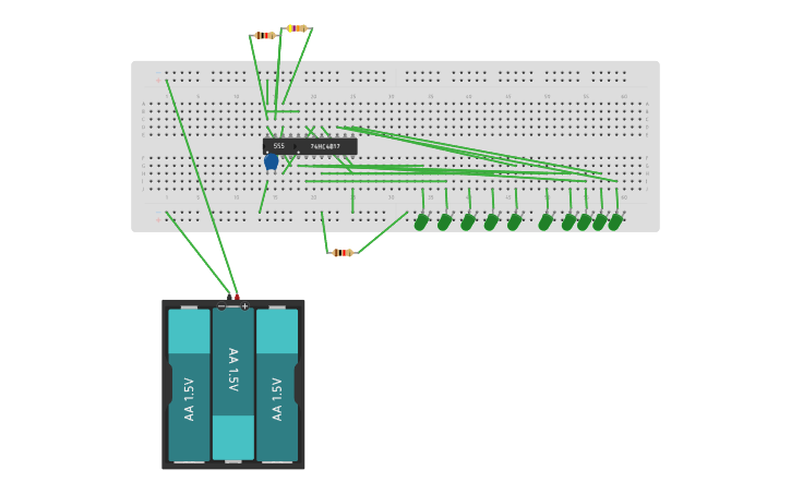 Circuit Design Led Chaser Circuit Using Ne 555 Timer Tinkercad