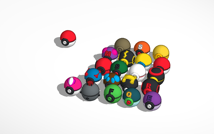 3D design Pokeballs | Tinkercad