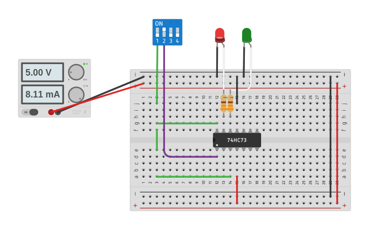Circuit design FLIP FLOP T - Tinkercad