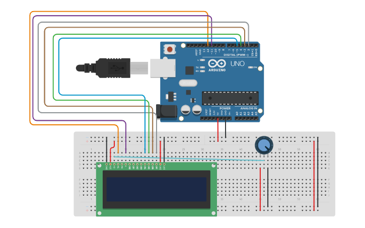 Circuit design LCD 2.0 | Tinkercad