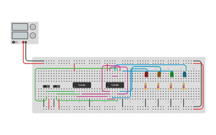 Circuit design 2:4 DECODER | Tinkercad