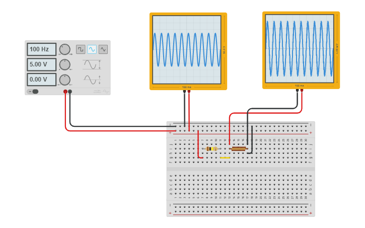Circuit design High Pass Filter - Tinkercad