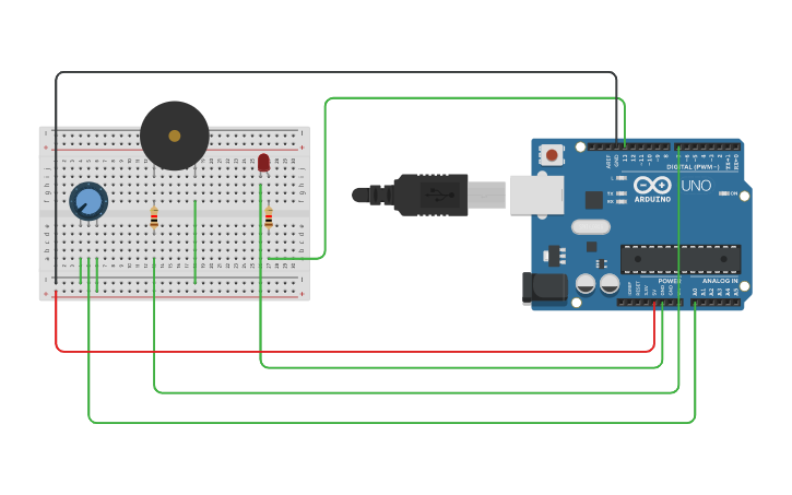 Circuit design Arduino spike avec potentiometre | Tinkercad