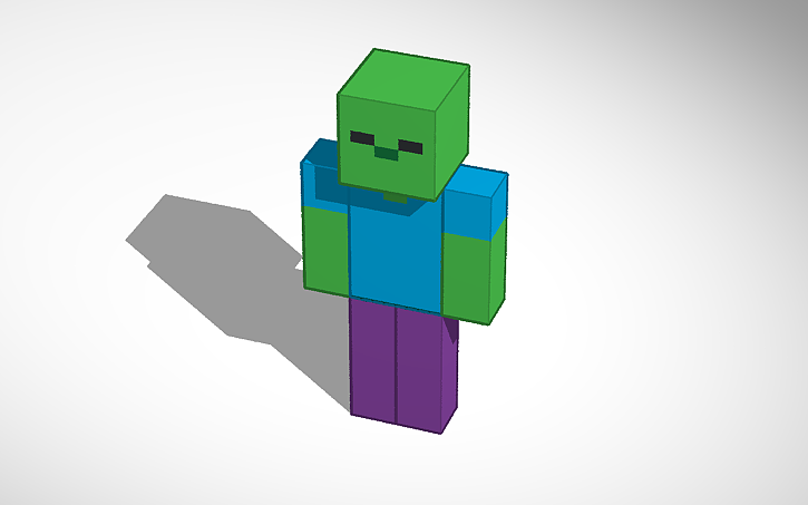 3D design Minecraft Zombie - Tinkercad