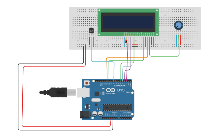 Circuit design 온도, 습도 측정기 - Tinkercad