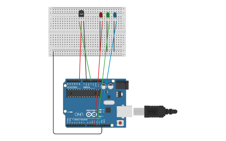 Circuit design TMP Sensor - Tinkercad