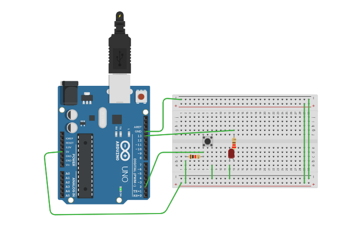 Circuit design switch LED - Tinkercad