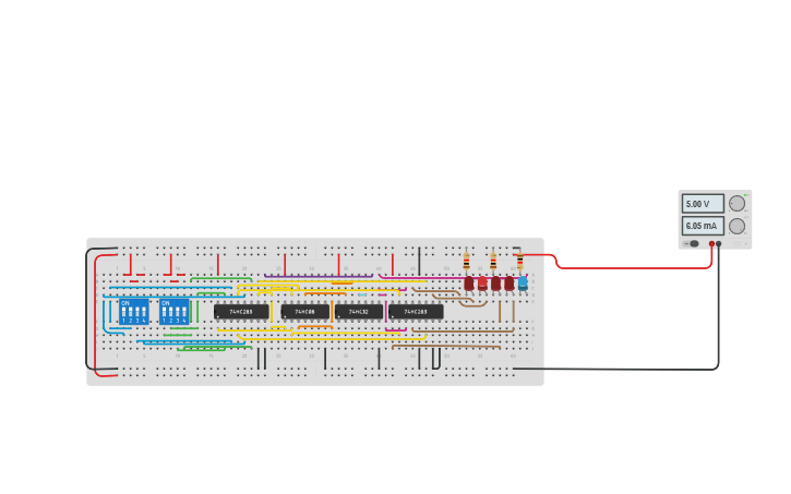 Circuit design BCD ADDER - Tinkercad