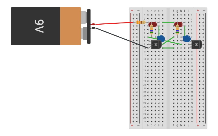 Circuit design Flashing Lights - Tinkercad