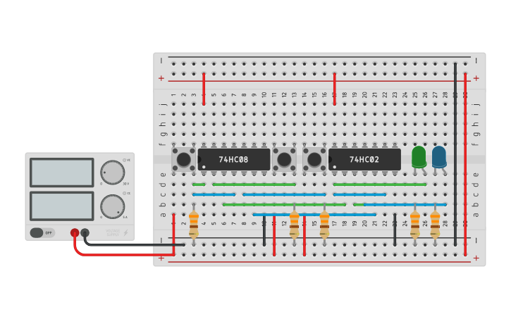 Circuit design SR latch with enabler - Tinkercad Circuit design SR latch with enabler - Tinkercad
