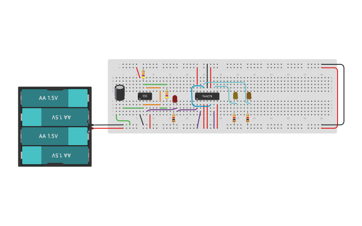 Circuit design 7473 - Tinkercad