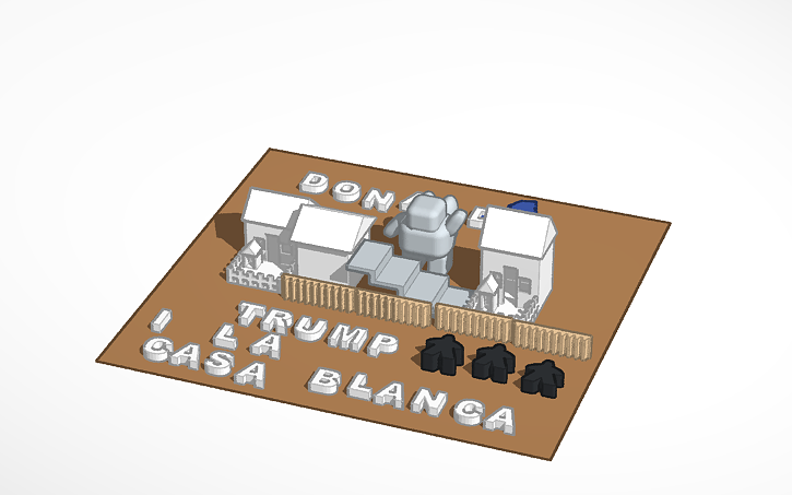 3D design la casa blanca y donald trump - Tinkercad
