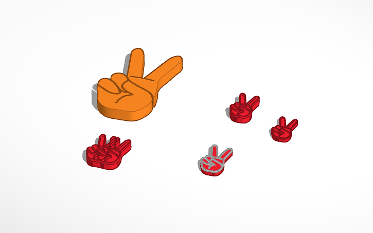 3D design Peace Sign Fingers - Tinkercad