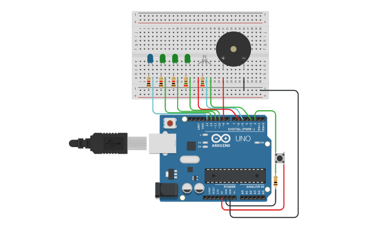 Circuit design Arduino Slot Machine - Tinkercad