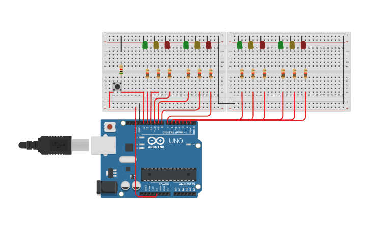 Circuit Design Arduino Semaforo Tinkercad
