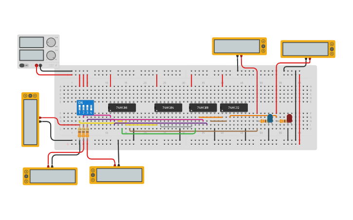 Circuit design Restador completo Practica 7 - Tinkercad Circuit design Restador completo Practica 7 - Tinkercad