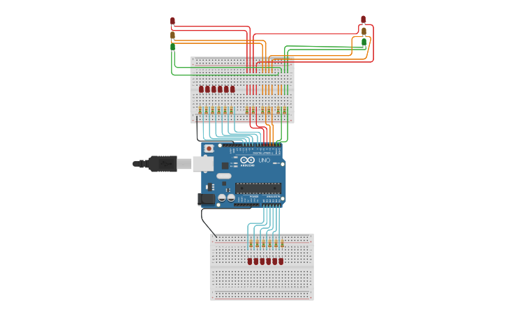 Circuit Design Feux Tricolore Signalisation Routière Tinkercad