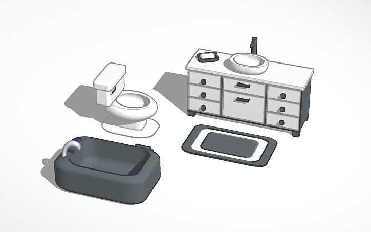 3D design Bathroom- עלמה - Tinkercad